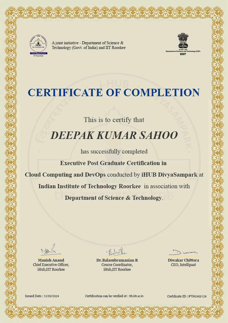 Deepak Kumar Sahoo - DevOps Engineer at Infinity | LinkedIn